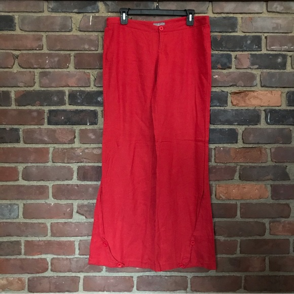 NAF NAF | Pants & Jumpsuits | Nafnaf Casual Linen Blend Red Pants Low ...